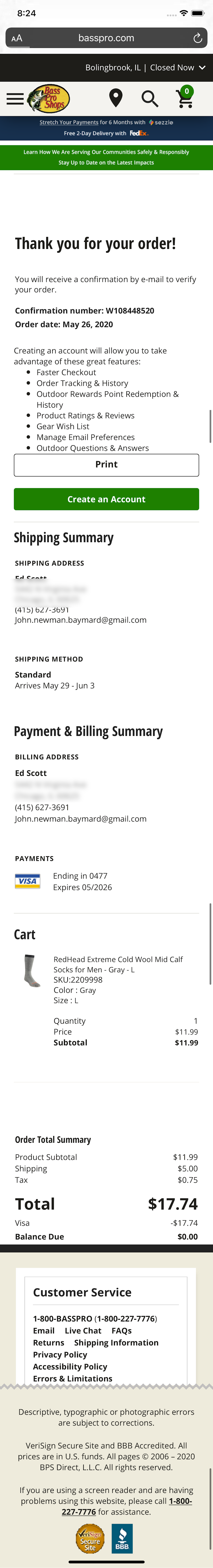 Bass Pro Shops Mobile Receipt Order Confirmation 282 Of 474 Receipt Order Confirmation