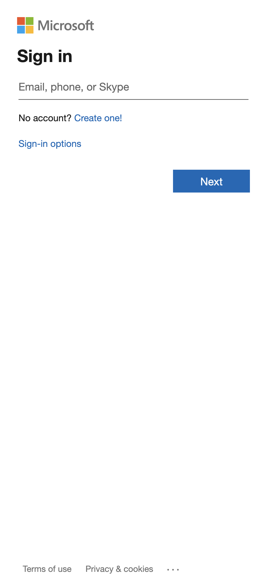 Microsoft’s Mobile Account Selection – 427 of 758 Account Selection ...