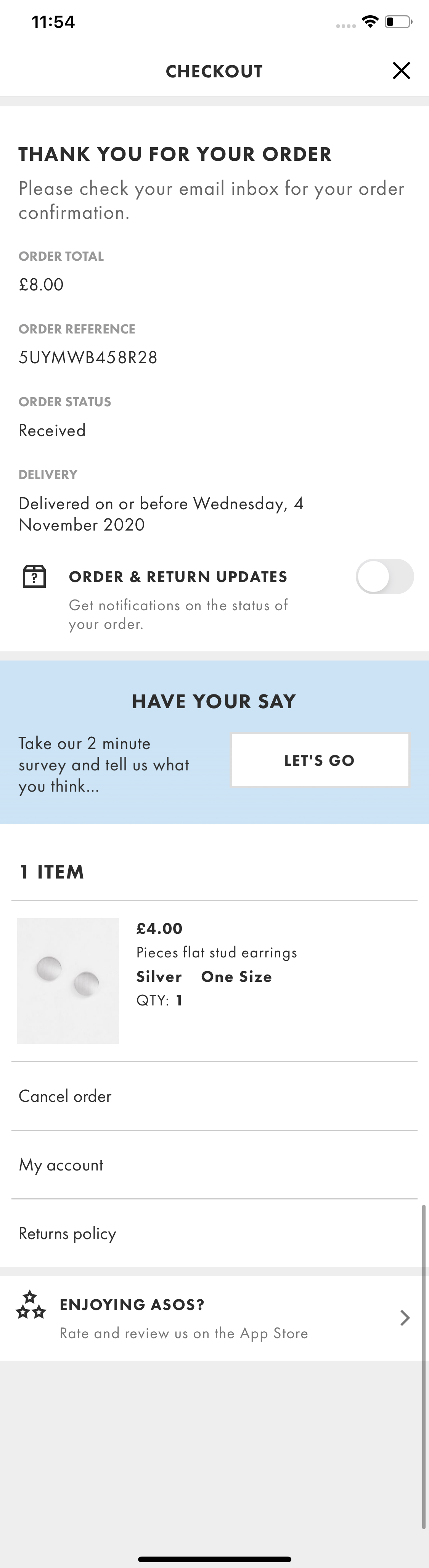ASOS’ App Receipt / Order Confirmation – 302 of 504 Receipt / Order ...