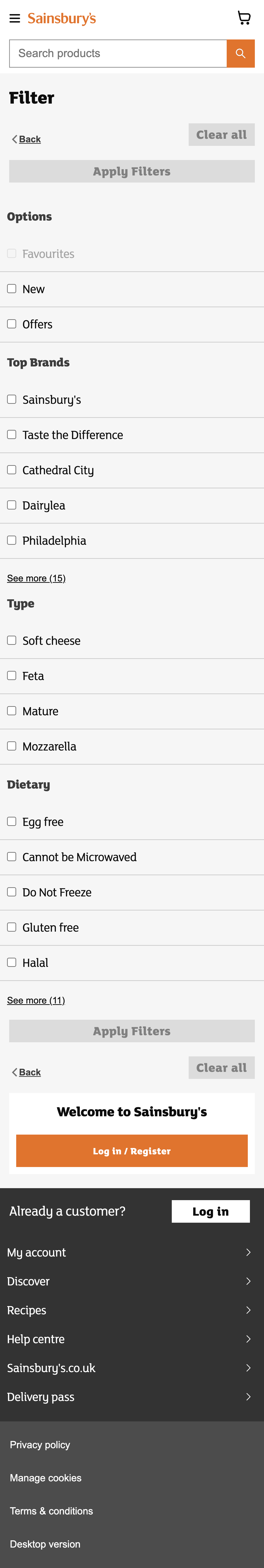 181 Mobile ‘Filtering Options’ Examples – Baymard Institute