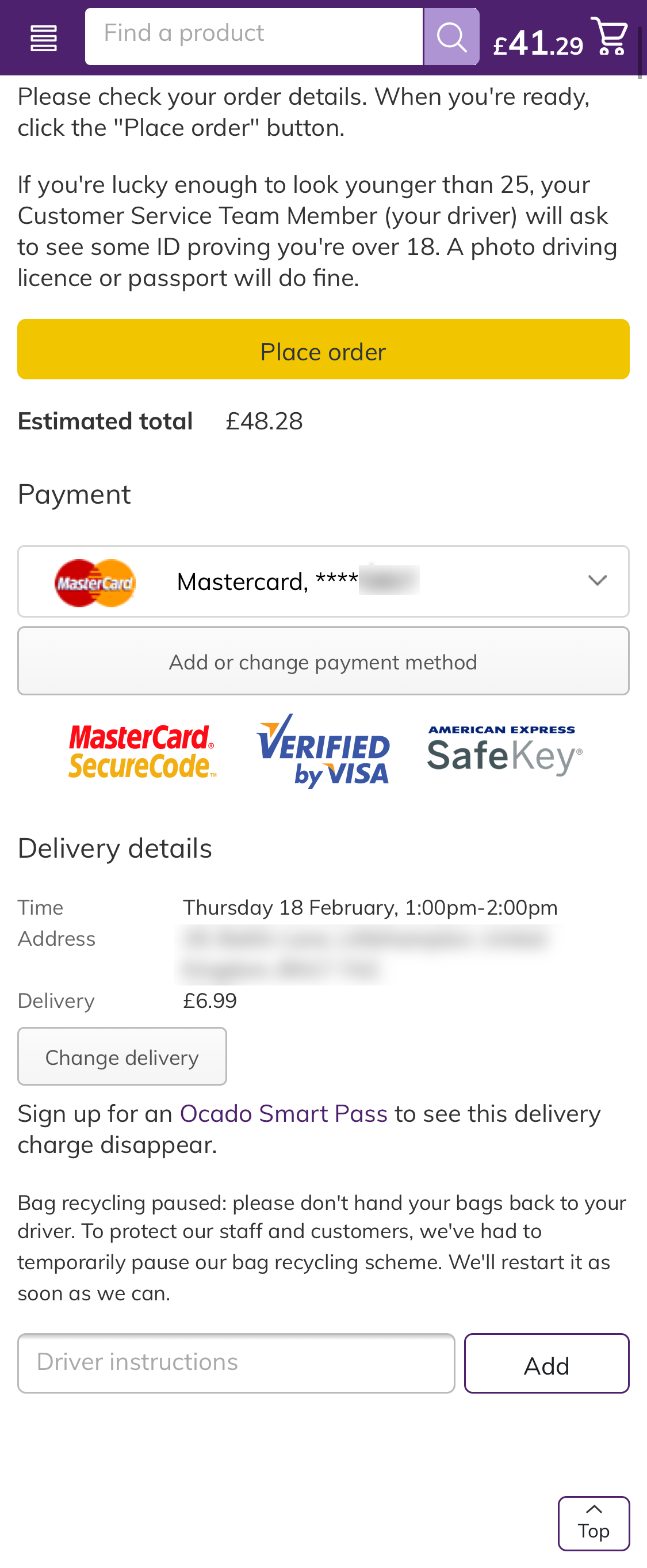 Ocado’s Mobile Review Order – 202 of 515 Review Order Examples ...
