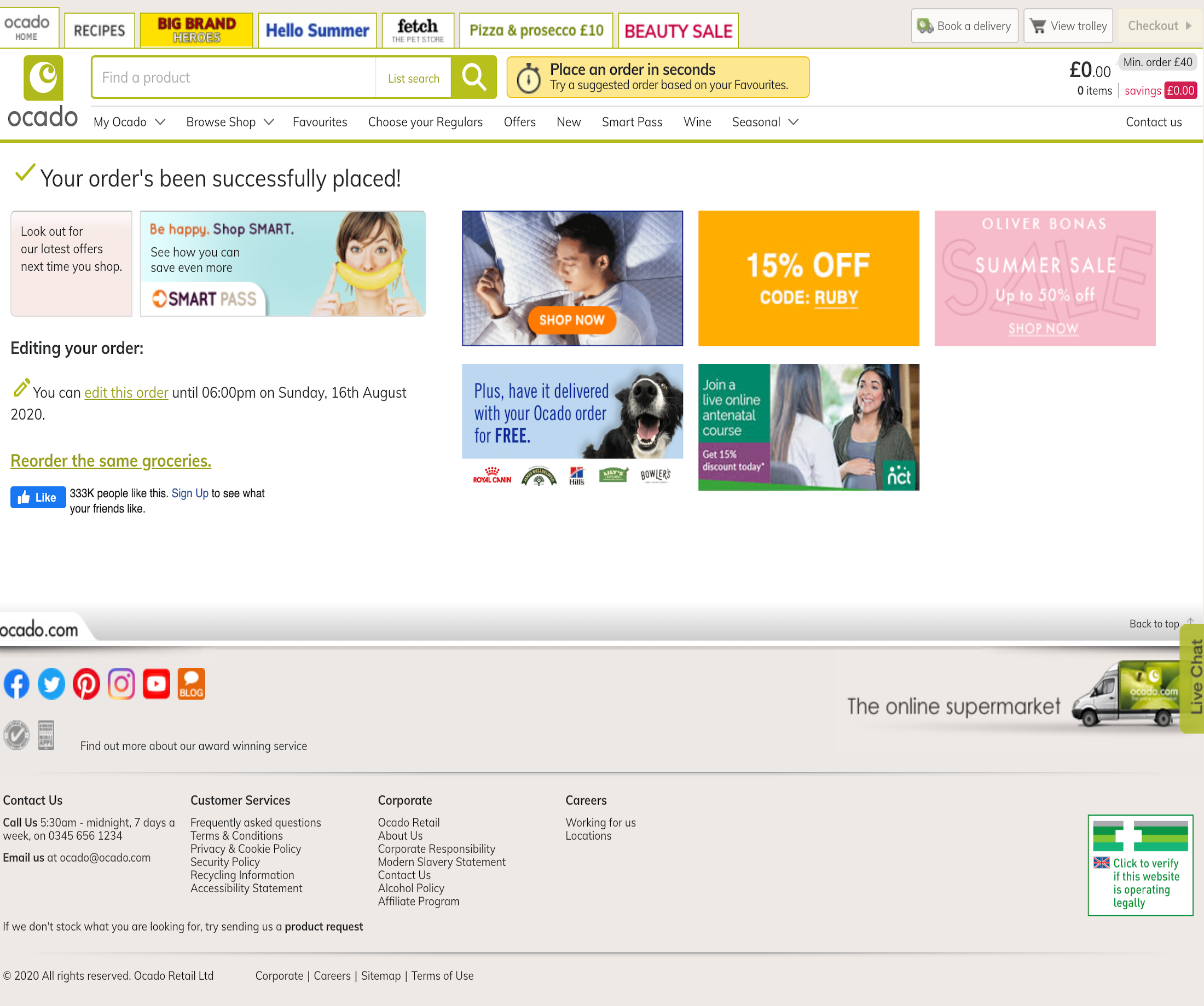 Ocado’s Receipt / Order Confirmation – 435 of 656 Receipt / Order ...