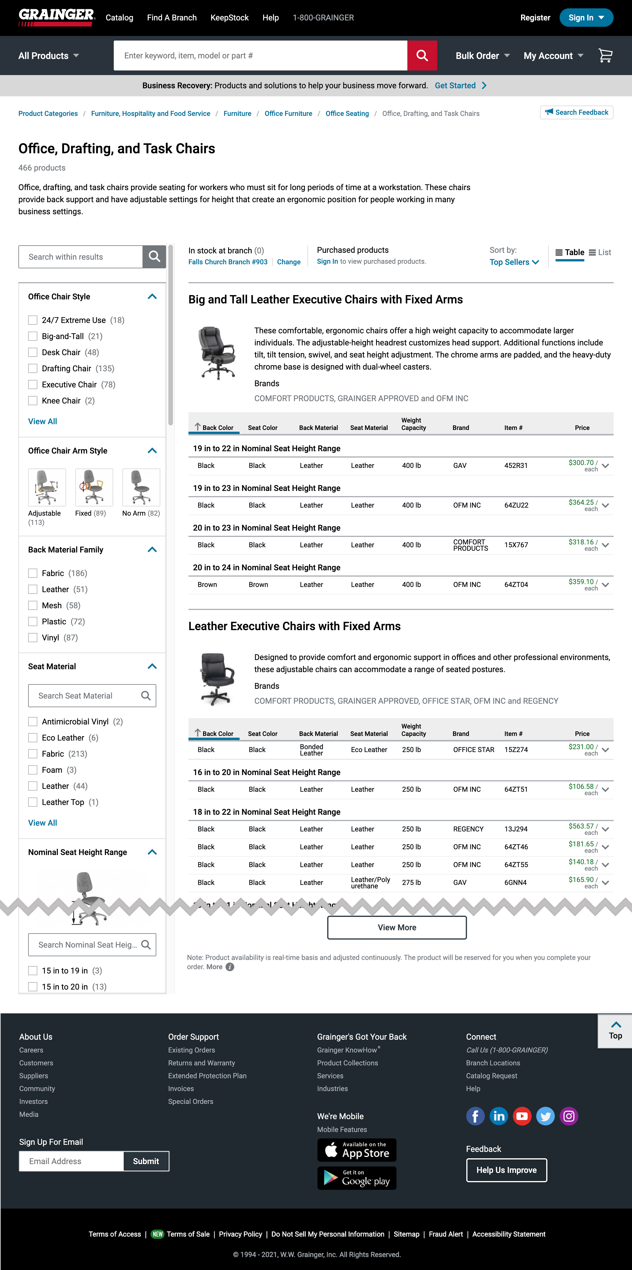Grainger’s Product List – 531 of 943 Product List Examples – Baymard ...