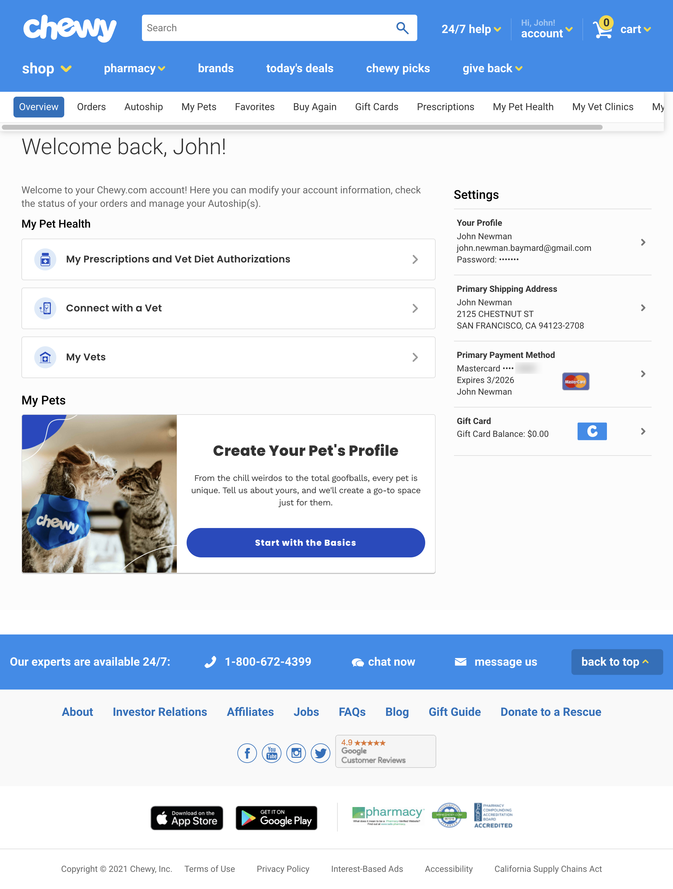 Chewy’s Account Dashboard – 401 of 517 Account Dashboard Examples ...