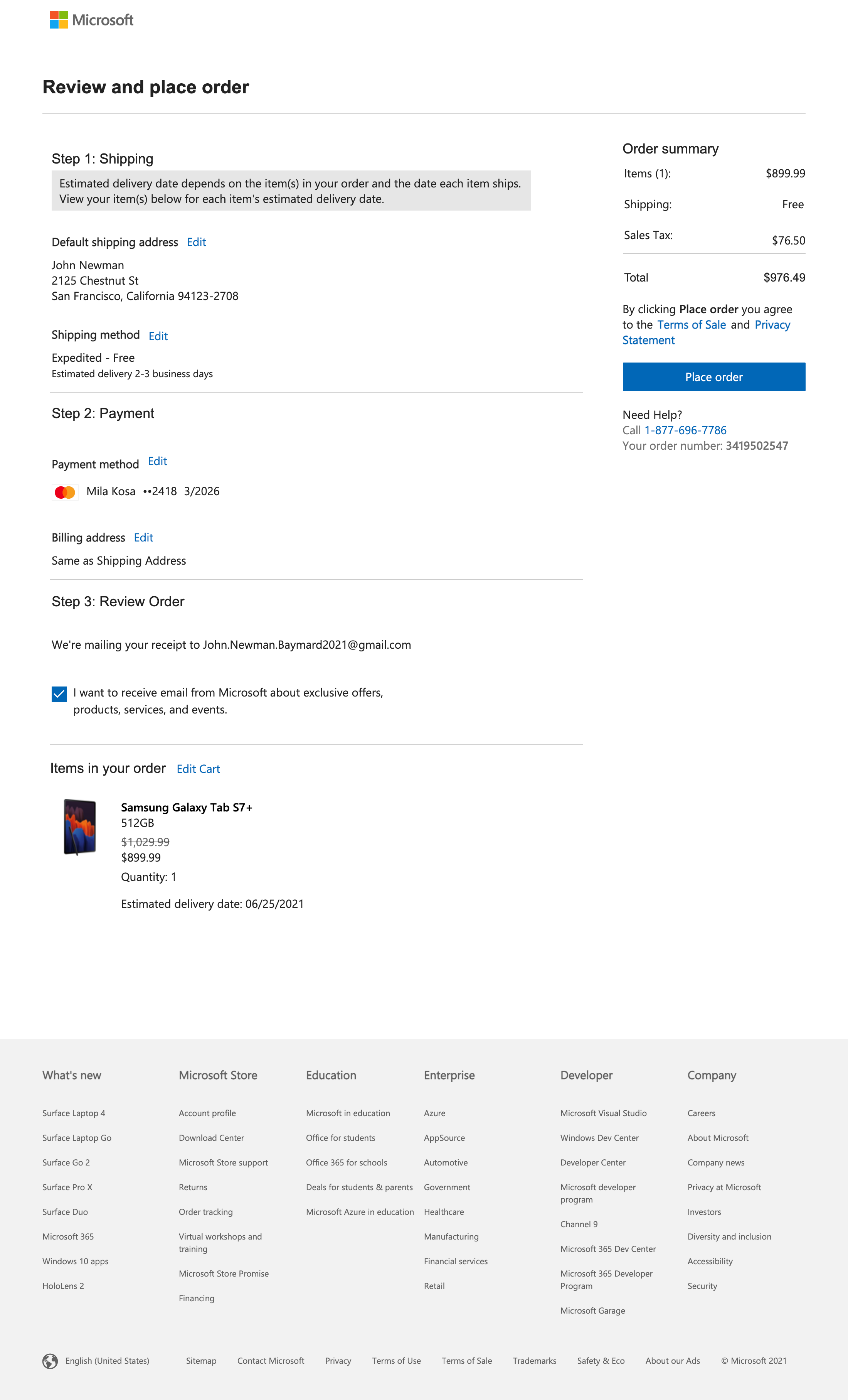 Microsoft’s Review Order – 178 of 561 Review Order Examples – Baymard ...