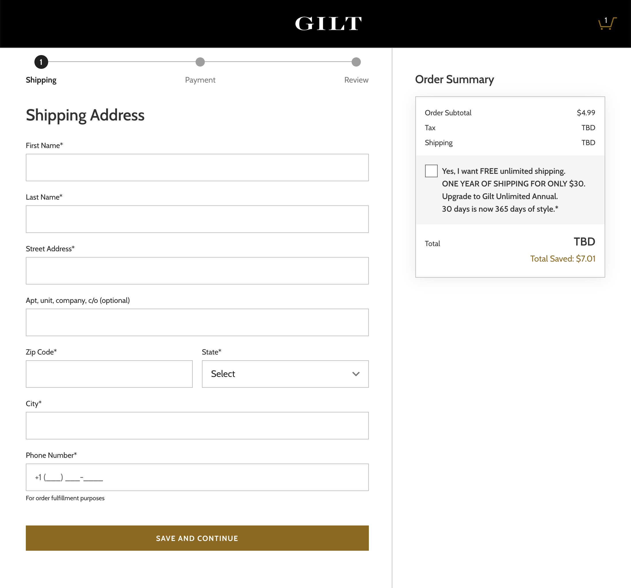 593 ‘Shipping Address’ Design Examples – Baymard Institute