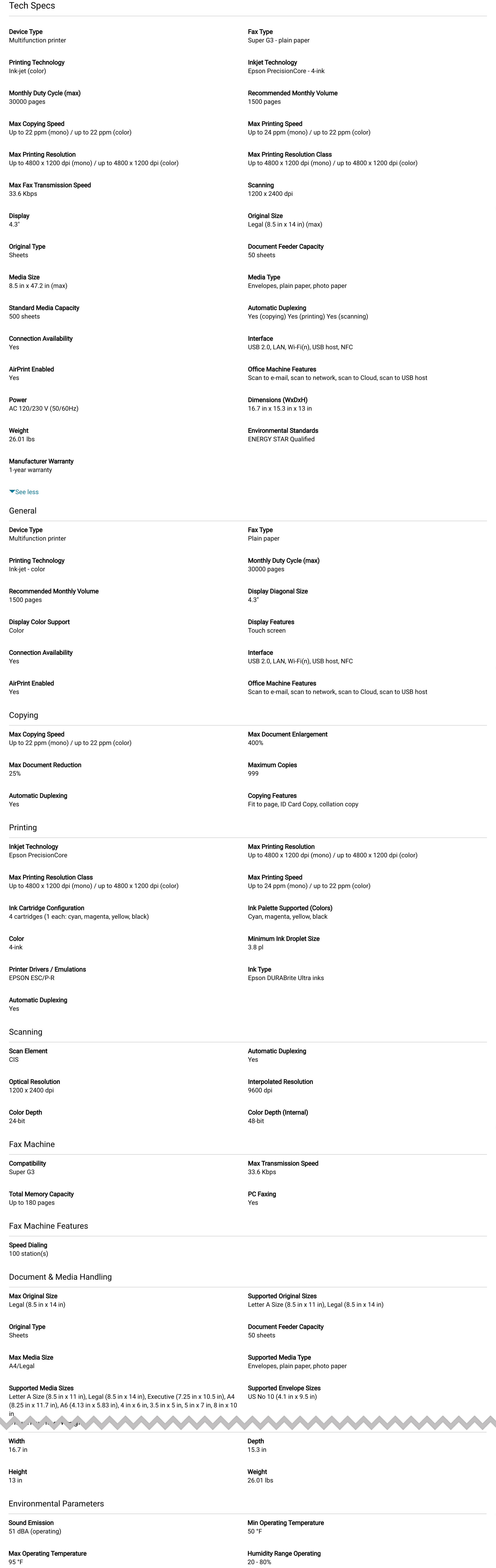 191 ‘Spec Sheet’ Design Examples – Baymard Institute