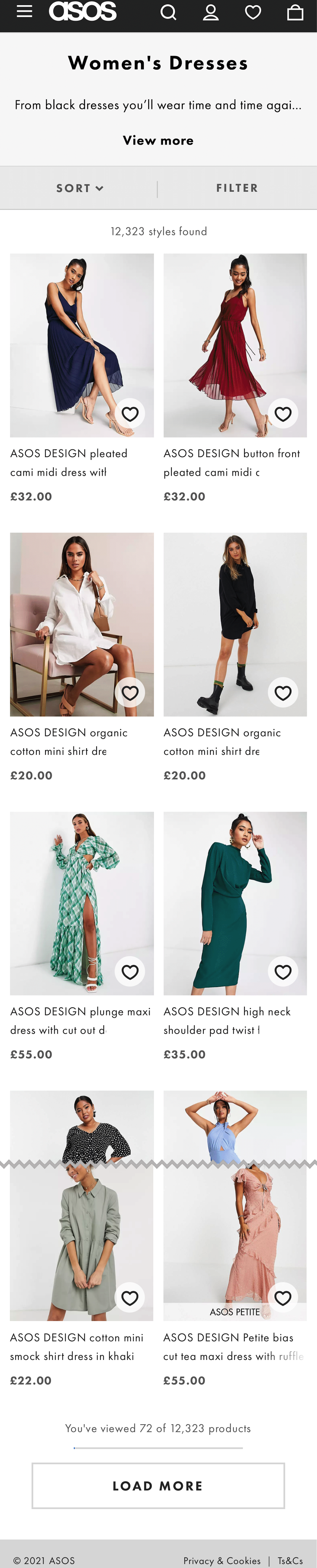 ASOS’ Mobile Product List – 434 of 943 Product List Examples – Baymard ...