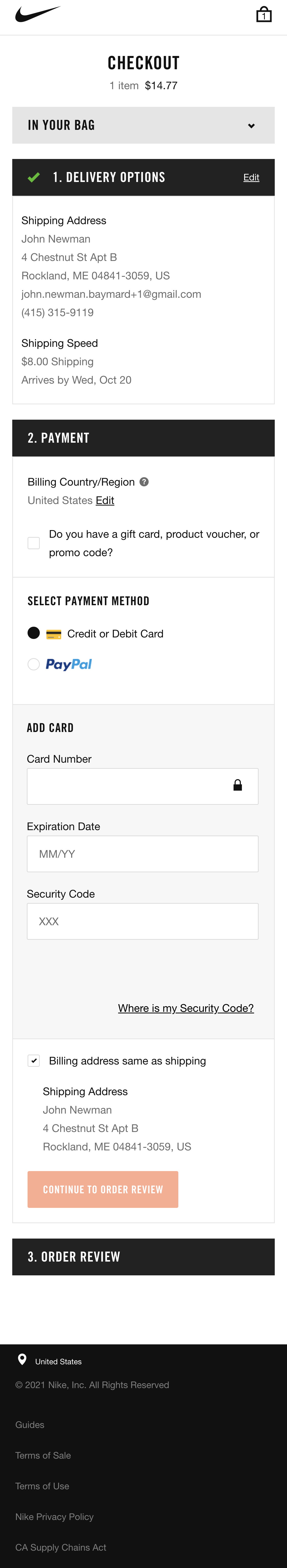 Nike’s Mobile Billing Address – 260 of 648 Billing Address Examples ...