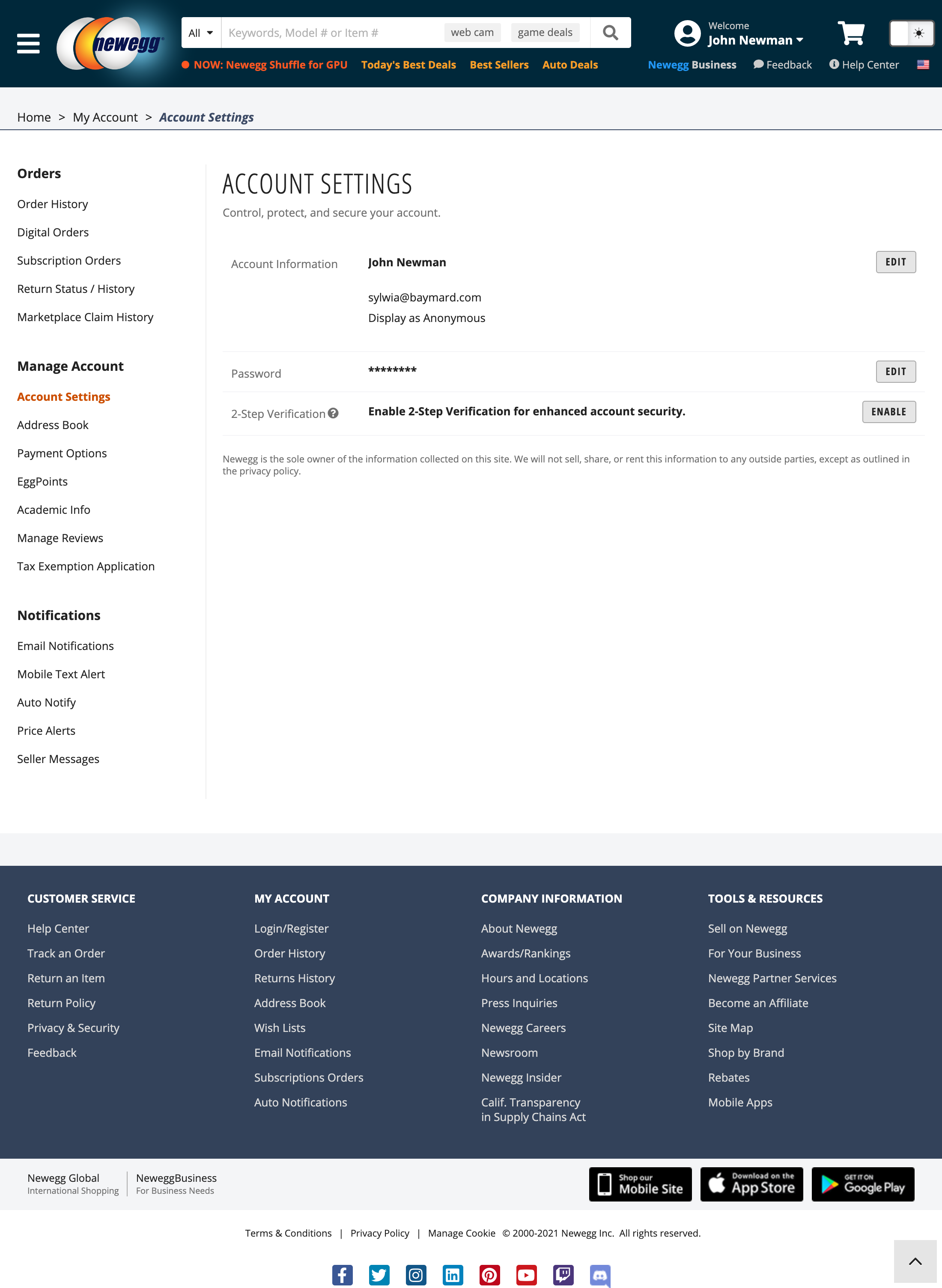 186 ‘Account Dashboard’ Design Examples – Baymard Institute