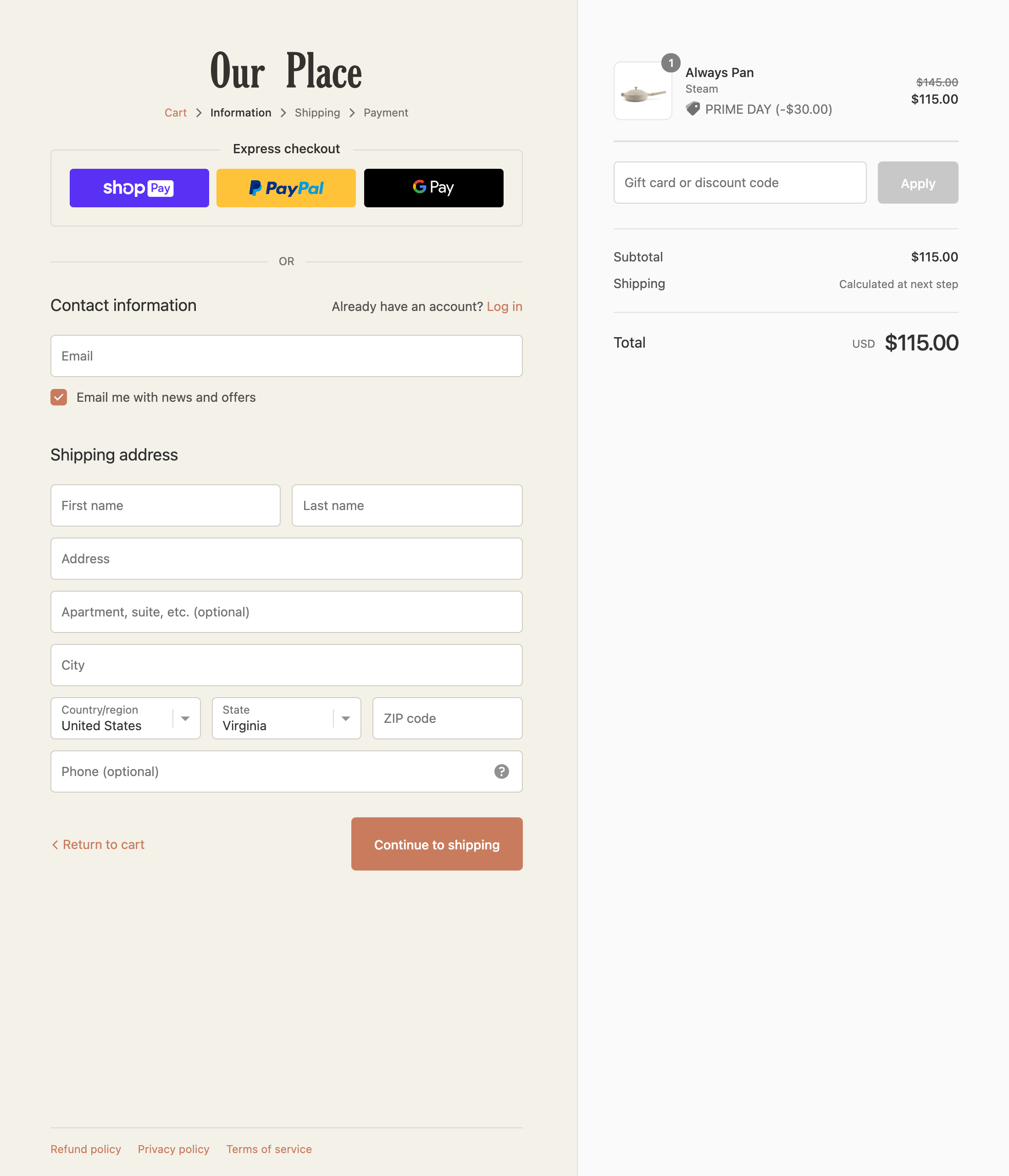 593 ‘Shipping Address’ Design Examples – Baymard Institute